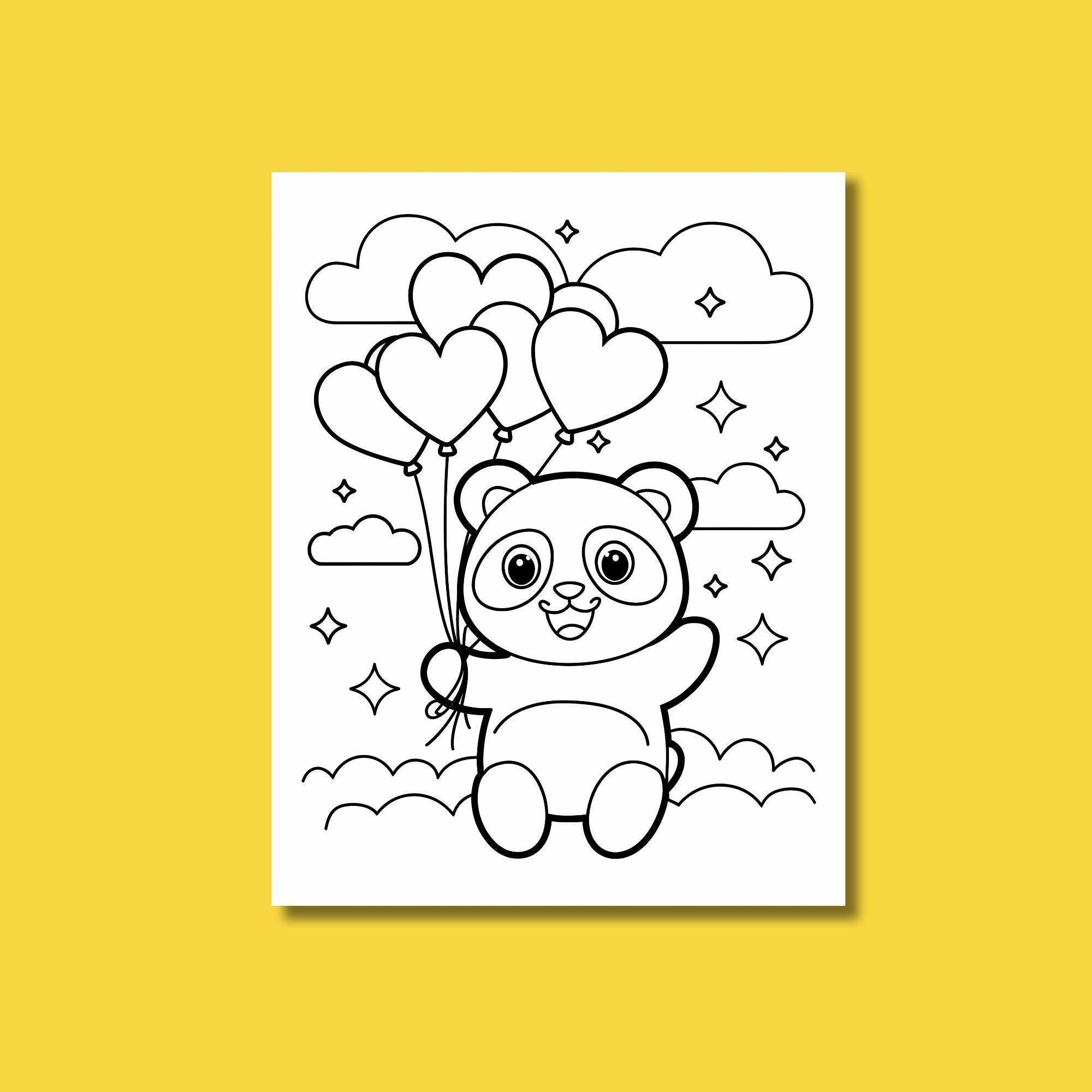 Printable Kawaii Panda Coloring Pages | Cute and Easy Coloring Sheets ...