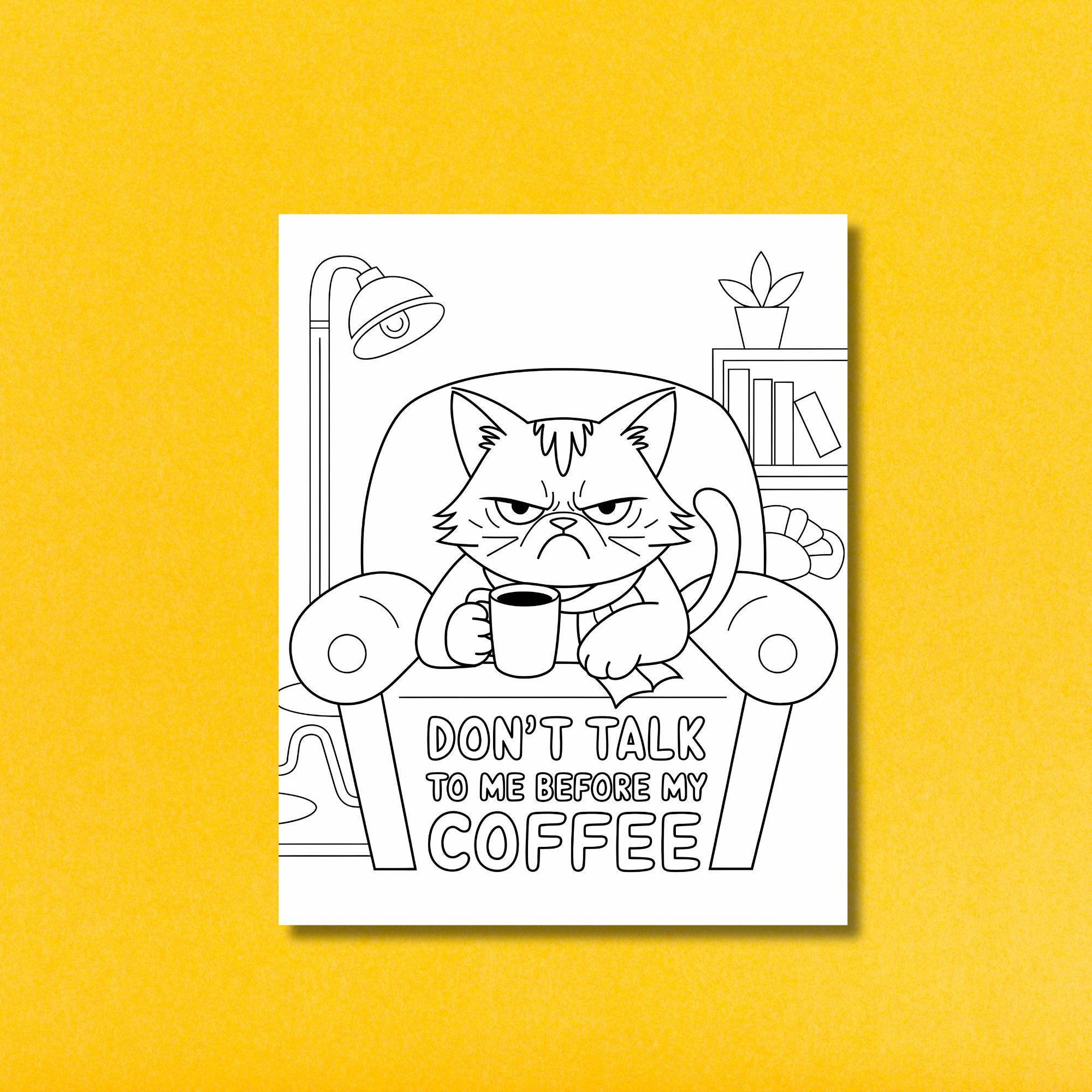 Funny Adult Coloring Pages | Cute and Grumpy Animals With Attitude ...