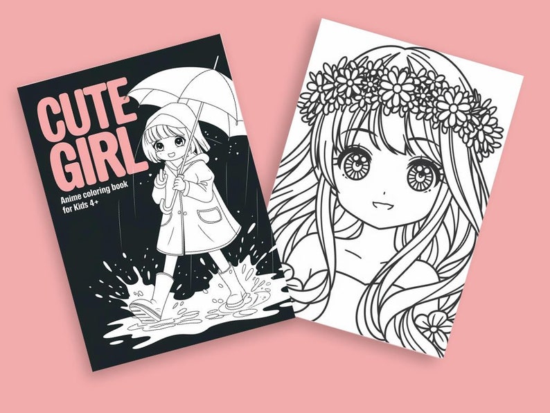 Cute Anime Girl, Printable Anime Coloring Book, Anime Girl Coloring ...