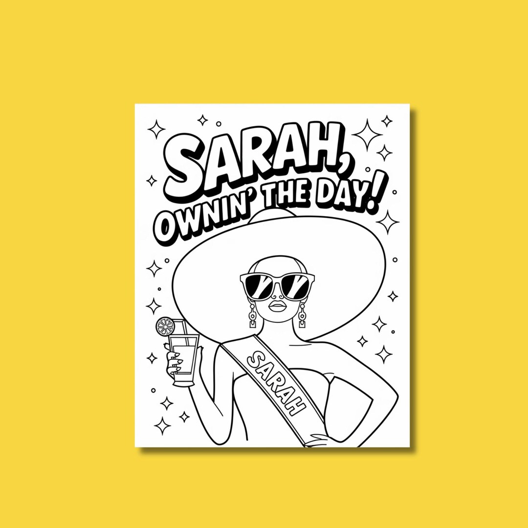 Personalized Funny Happy Birthday Coloring Pages for Kids and Adults ...