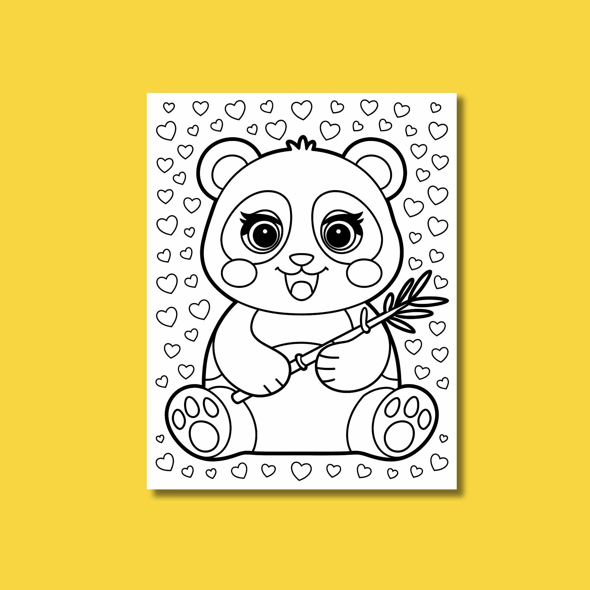 Printable Kawaii Panda Coloring Pages Cute and Easy Coloring Sheets for ...