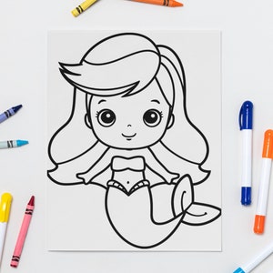 Printable Mermaid Coloring Pages for Kids - Cute and Easy Mermaid ...