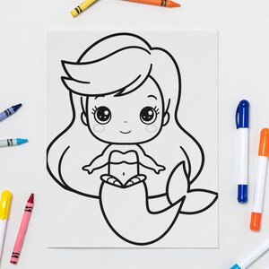 Printable Mermaid Coloring Pages for Kids - Cute and Easy Mermaid ...