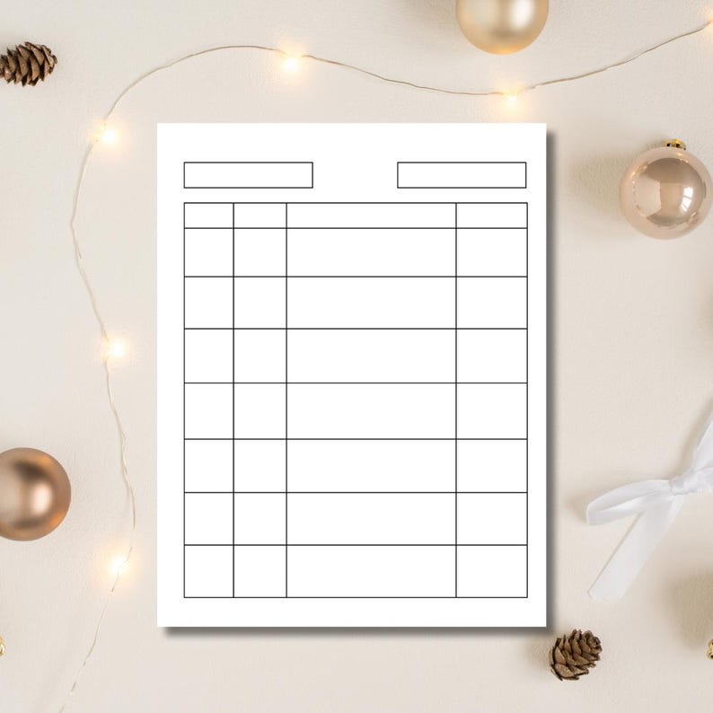 Printable 4-column Log Sheet: Double-sided Layout (PDF Download) - Etsy