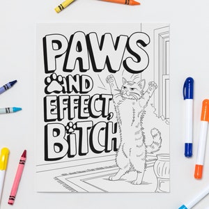 Swearing Cat Coloring Book Funny Cat Quotes Printables Digital Download ...