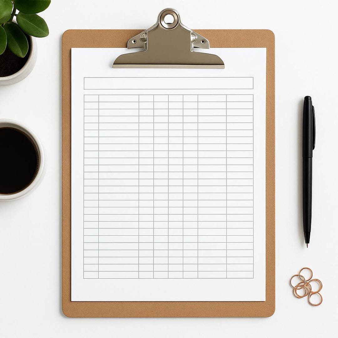 Blank 7 Column Tracker Log Sheet : Printable PDF, Instant Digital ...
