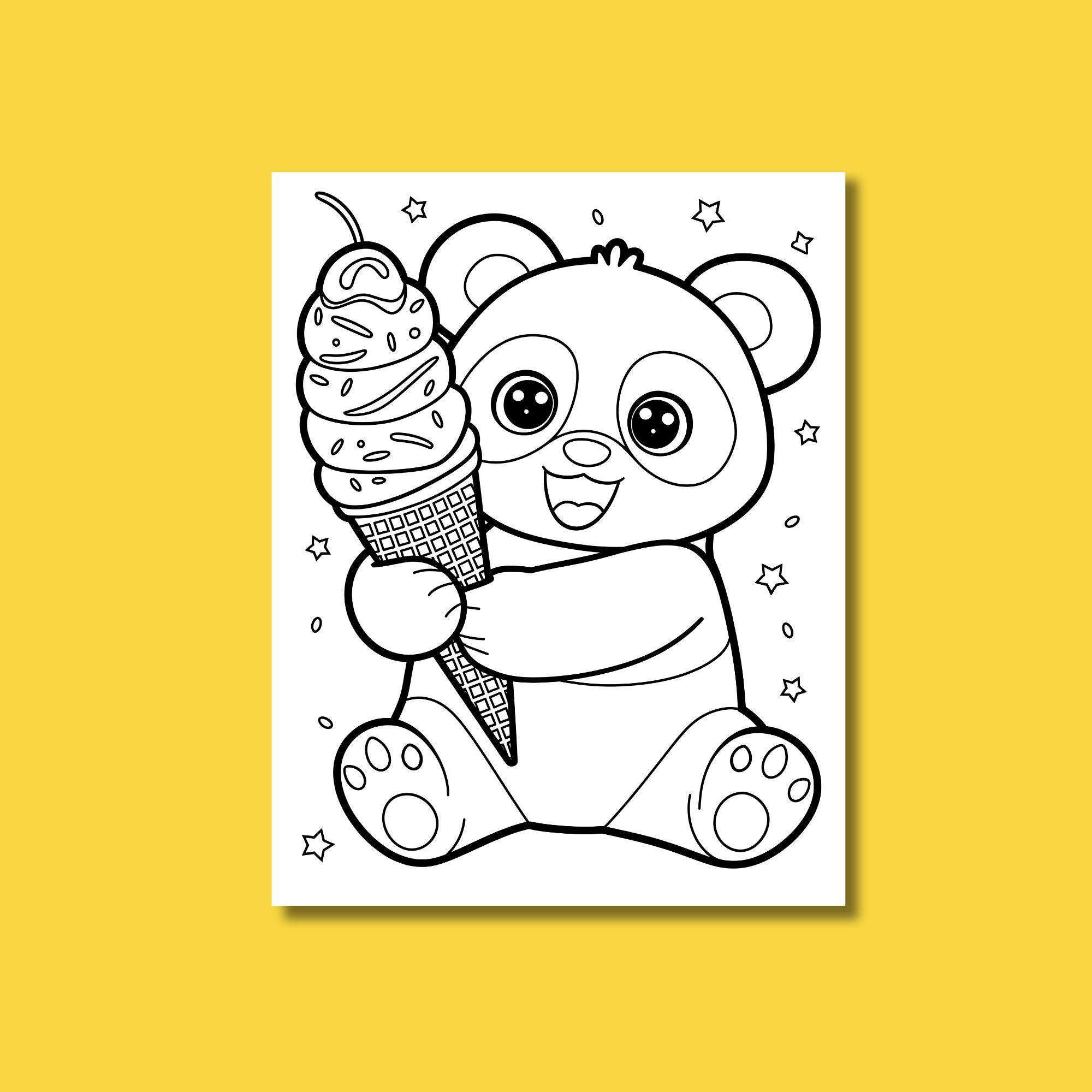 Printable Kawaii Panda Coloring Pages | Cute and Easy Coloring Sheets ...