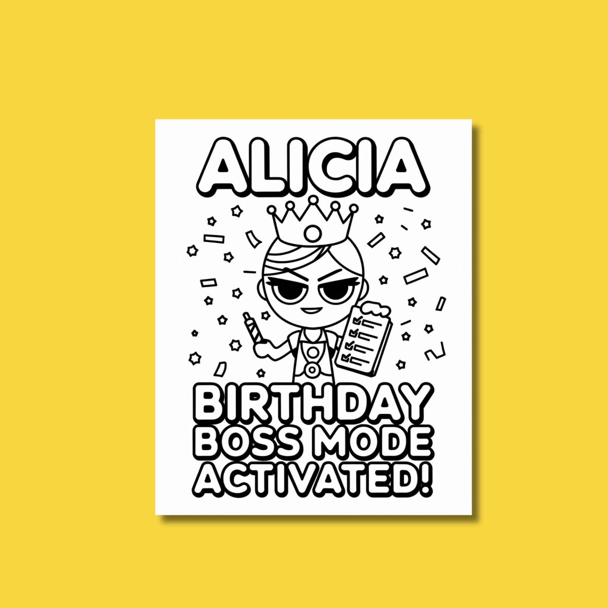 Personalized Funny Happy Birthday Coloring Pages for Kids and Adults ...