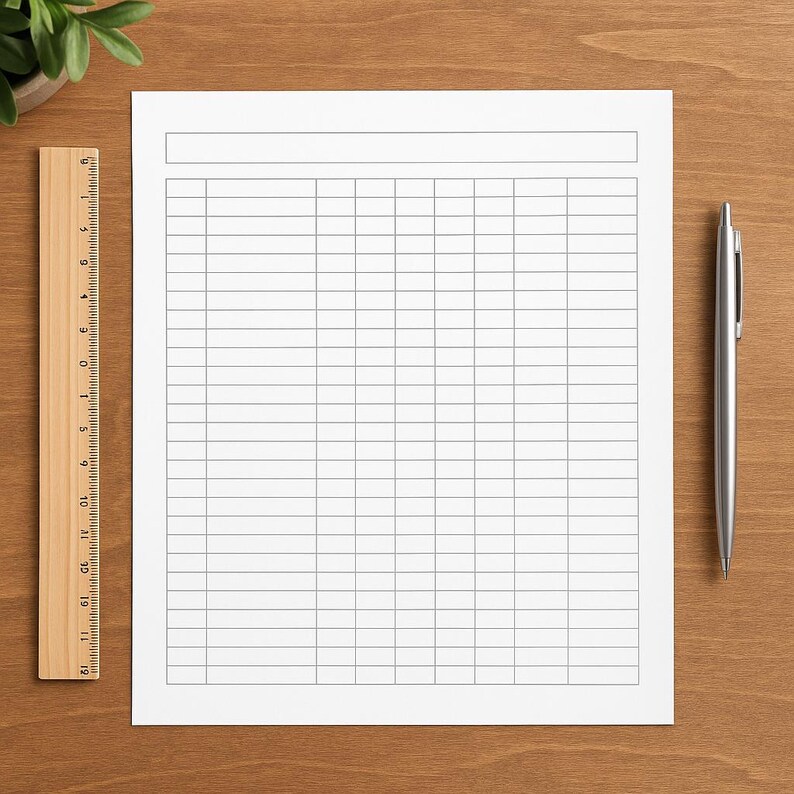 Blank 7 Column Tracker Log Sheet : Printable PDF, Instant Digital ...