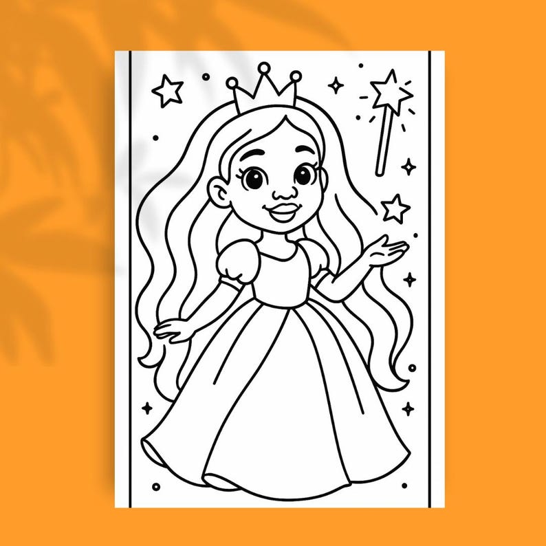 Black Girl Princess Coloring Pages: Instant PDF Download - Etsy UK