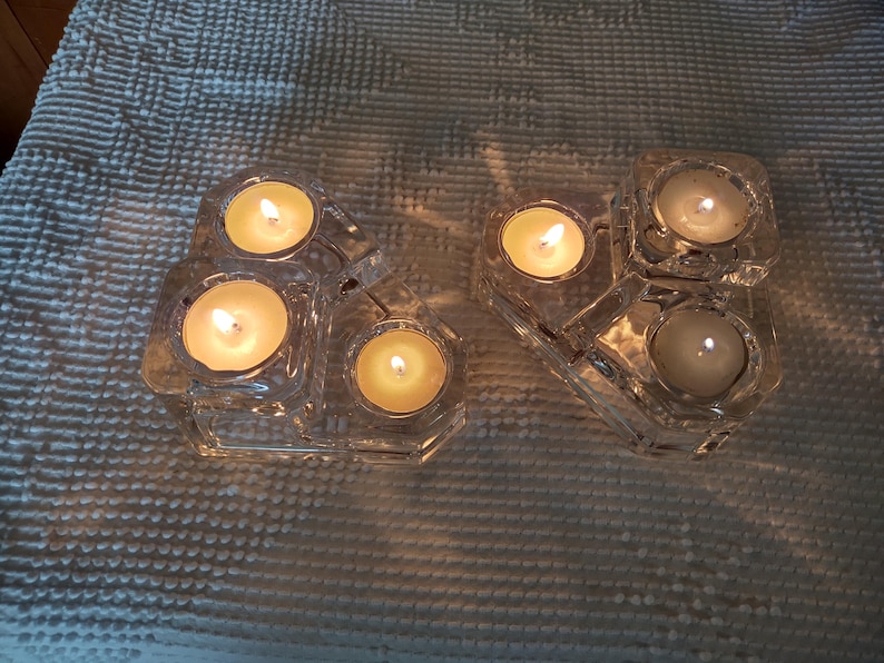 Vintage German Partylite Three-tier Castle Lead Crystal Glass Tealight ...