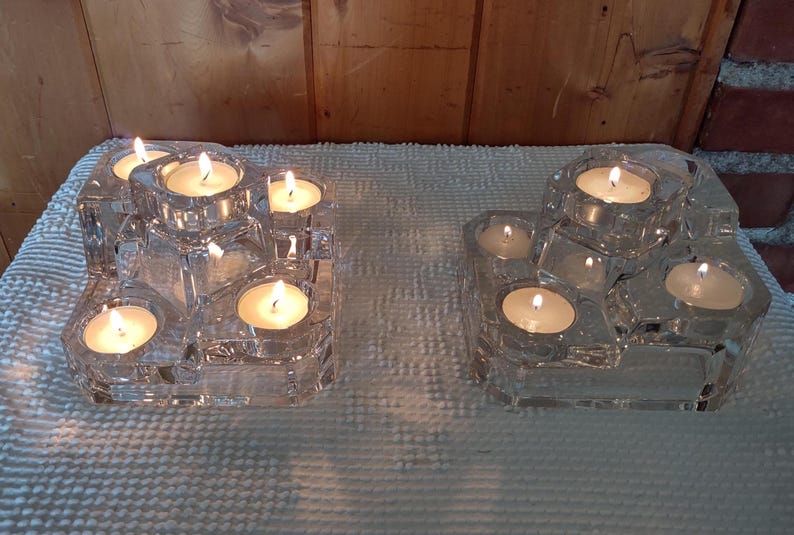 Vintage German Partylite Five-tier Castle Lead Crystal Glass Tealight ...