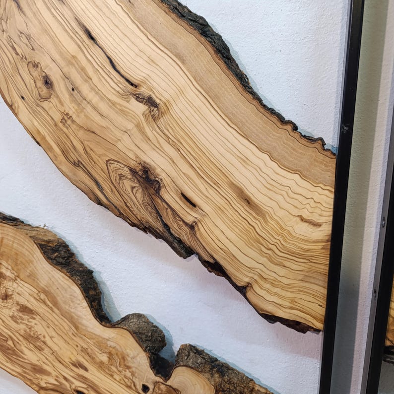 Set of 2 Olive Wood Wall Art, Olive Wood Wall Decor, Wood Wall Art ...