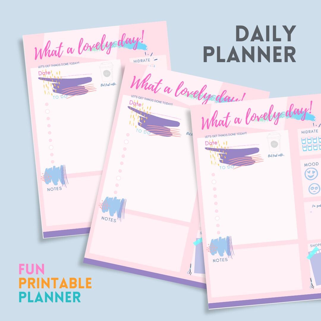 Printable One-day Planner – Daily Organizer to Print and Use for ...