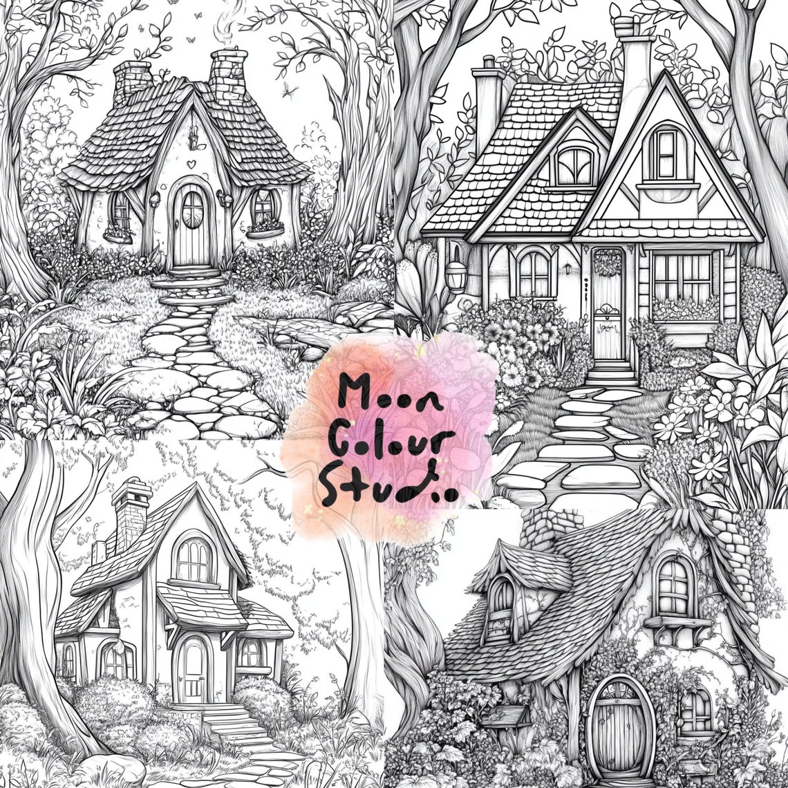 20 Country Cottage Printable Colouring Pages for Adults & Children ...