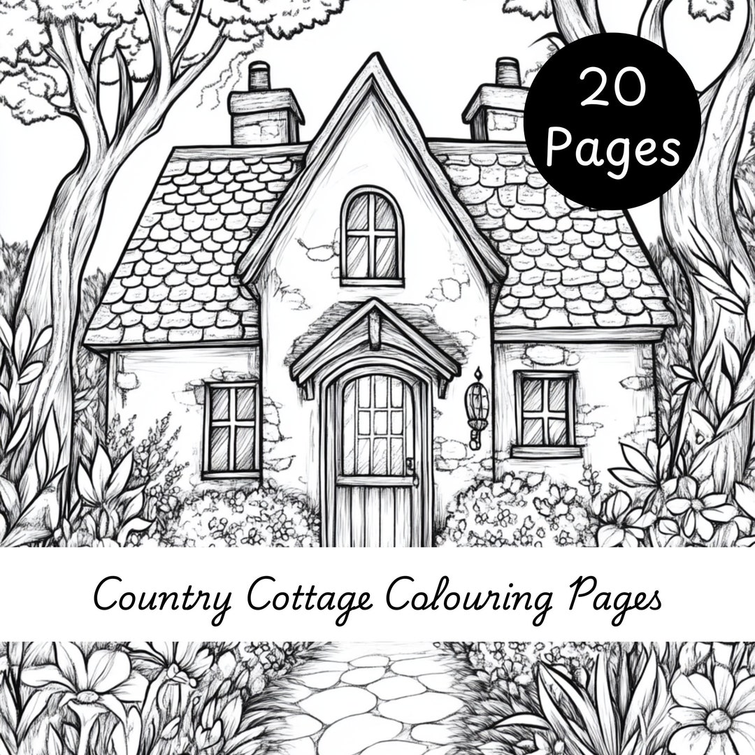 20 Country Cottage Printable Colouring Pages for Adults & Children ...