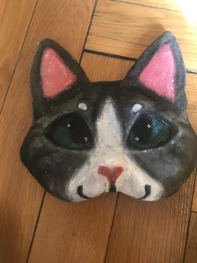 Handmade Therian Gray Striped Cat Mask - Etsy