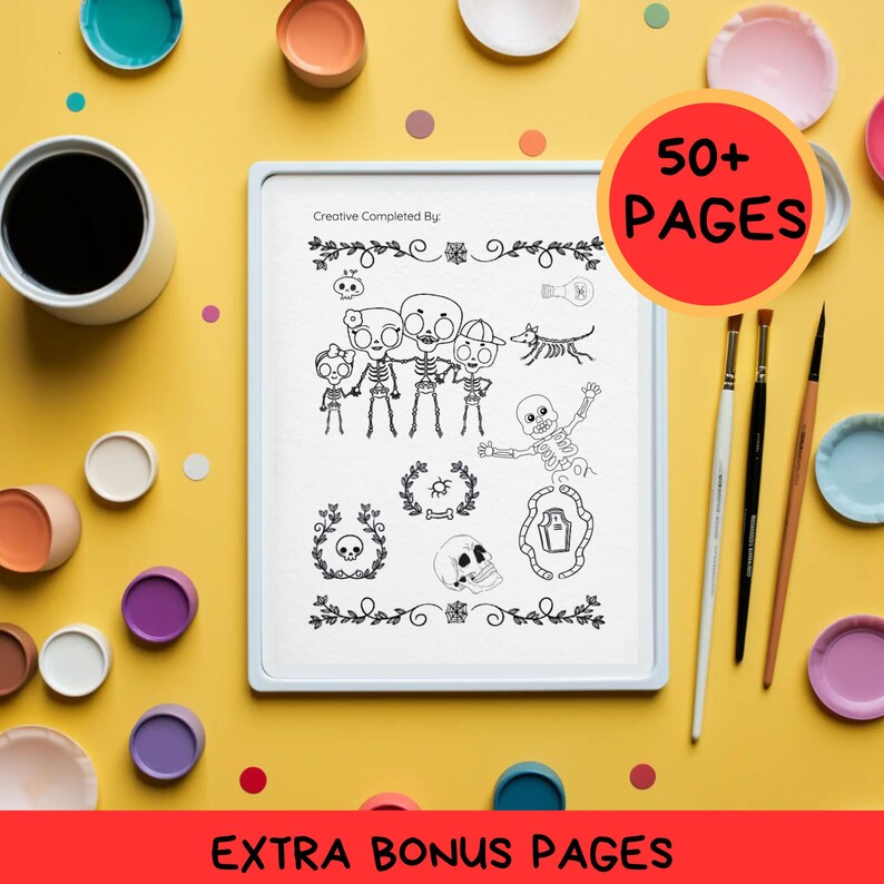 Spooky Haunted Scary Coloring Pages, Skeleton Ghost Zombie Witch Freaky ...