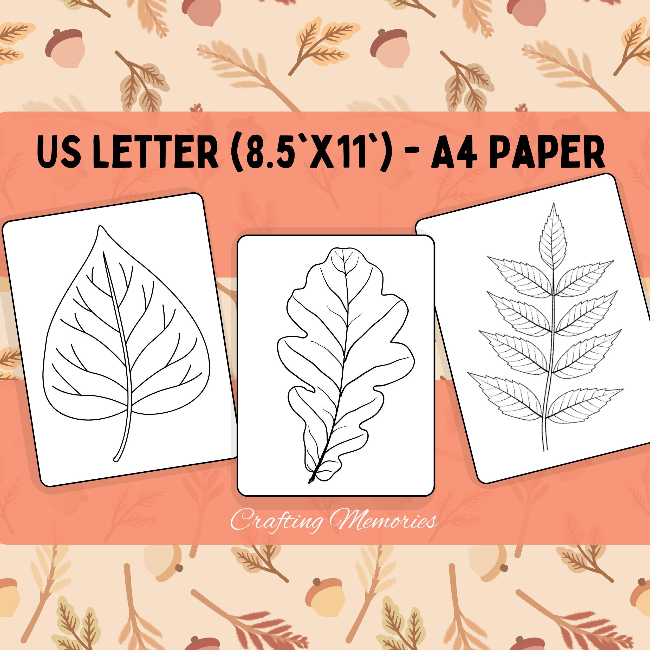 Easy Full Page Fall Autumn Leaf Coloring Pages for Kids Printable ...