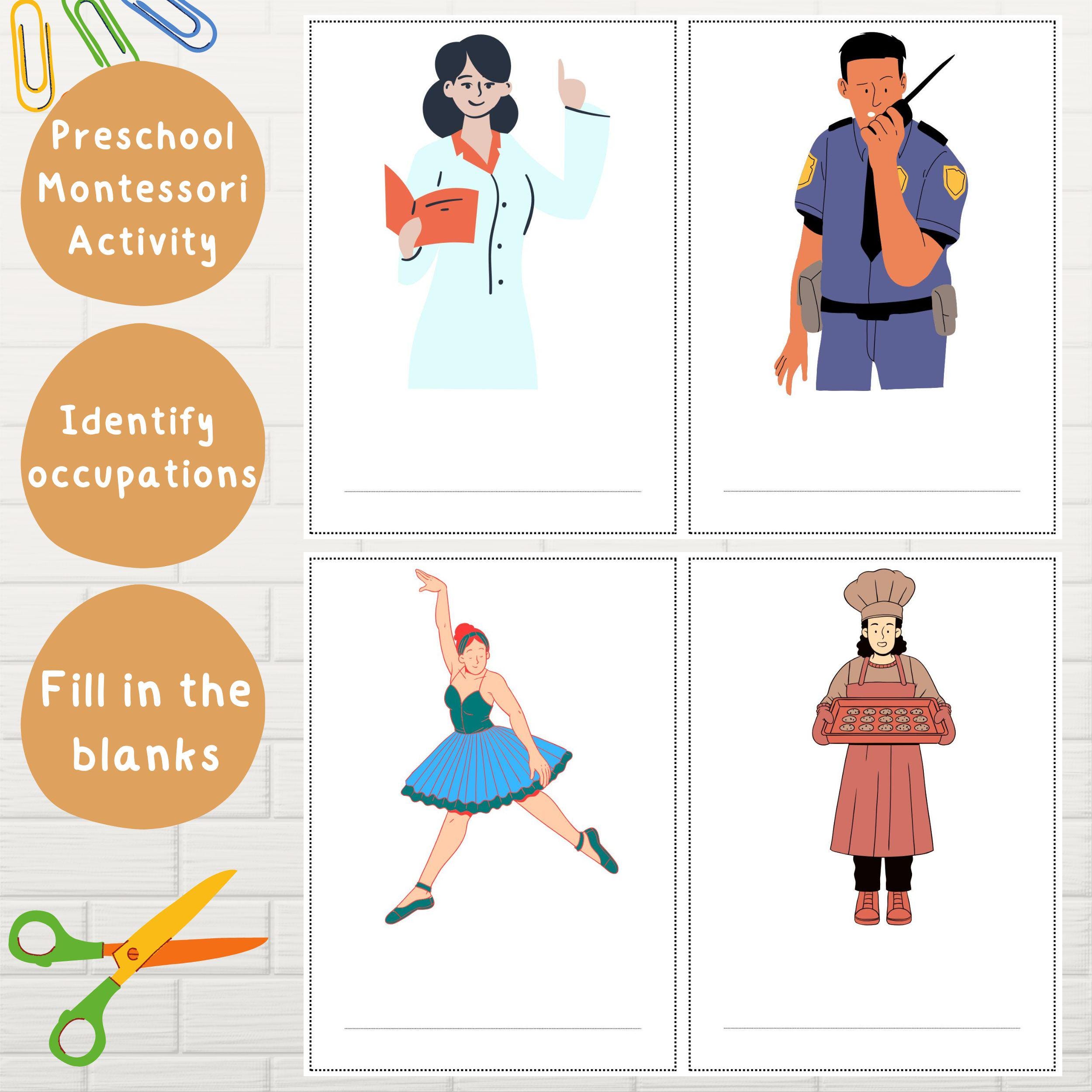 Kids Professions&occupation Visual Flashcards | Jobs Community Helpers ...