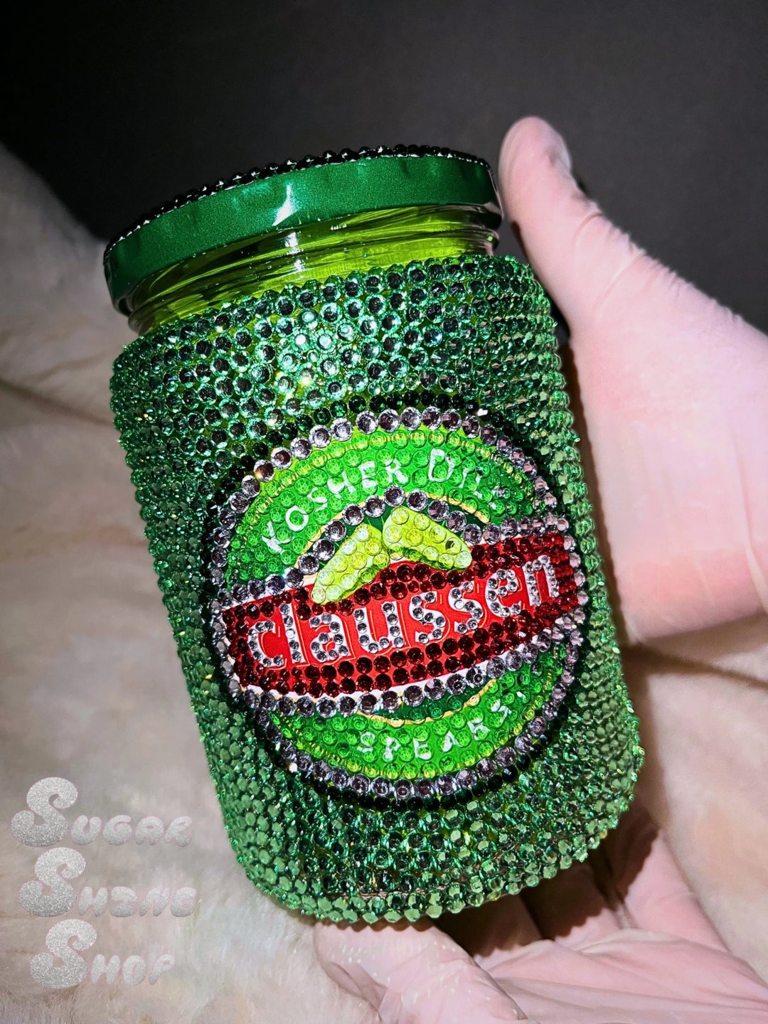BLING * Pickle Jar Fully Handmade to Order Embellished 24 Oz Jar Unique ...