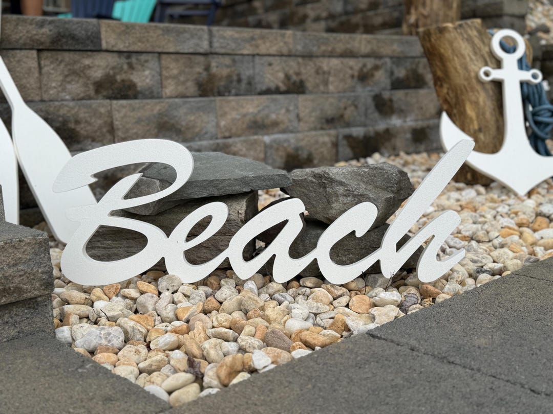 Beach Writing Sign - Weatherproof HDPE Coastal Decor for Outdoor Spaces ...