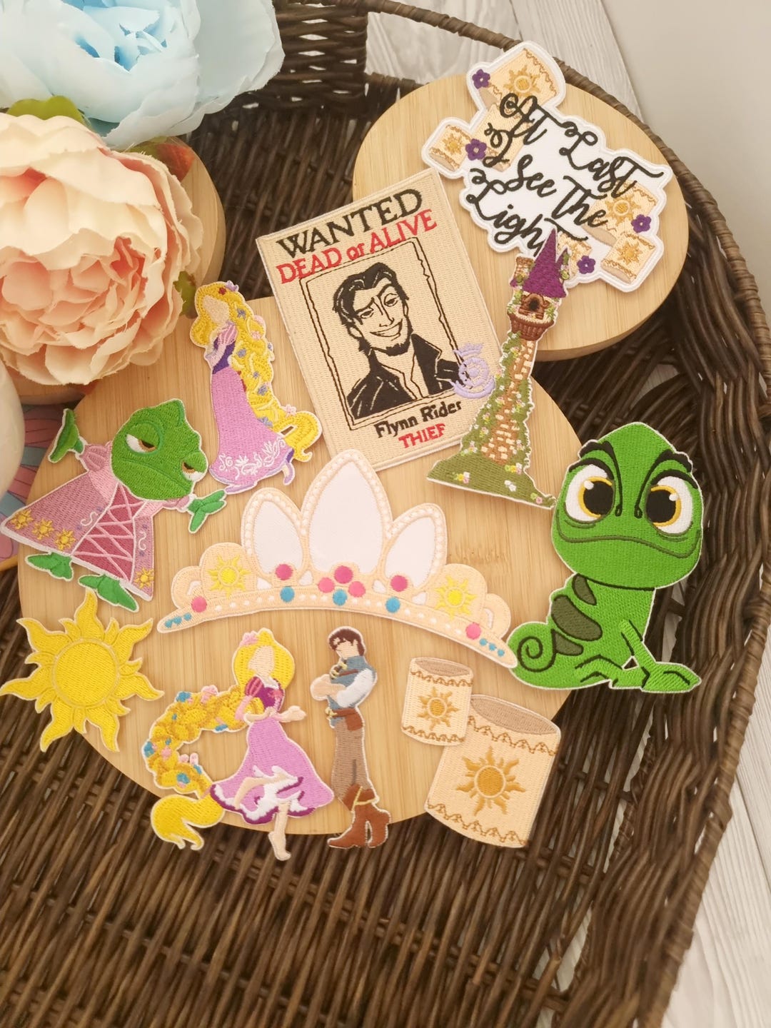 Embroidered Patch - Princess Tangled Rapunzel Flynn Pascal Quote - Iron ...