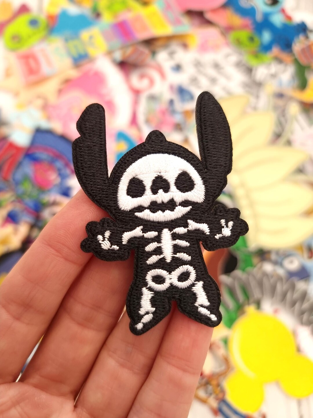 Stitch Skeleton Embroidered Patch Vampire Witch Pumpkin Frankenstein ...