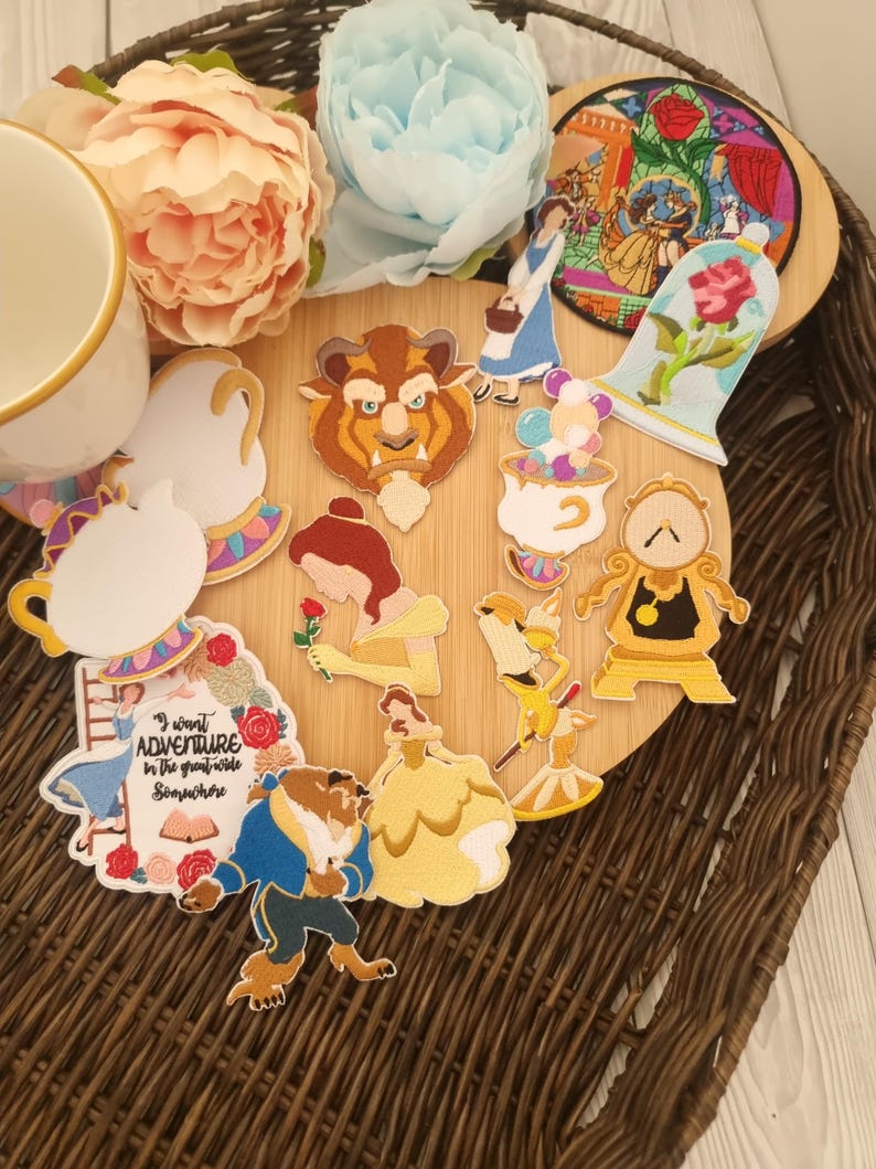 Stained Glass Enchanted Rose Patch – Beauty and the Beast – Iron-on or ...