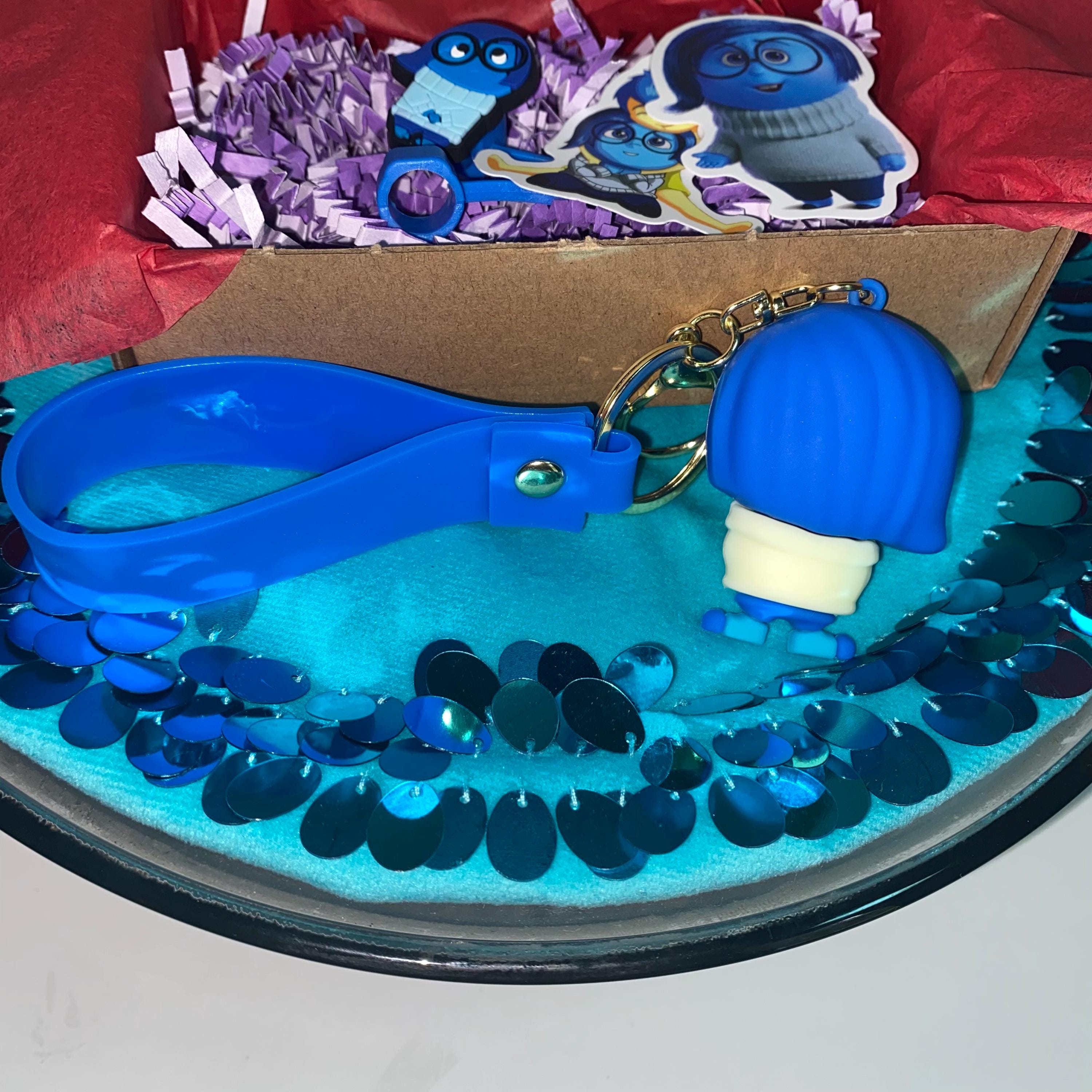 Inside Out Keychain Sadness Inspired, Tumbler Straw Cover & Stickers ...