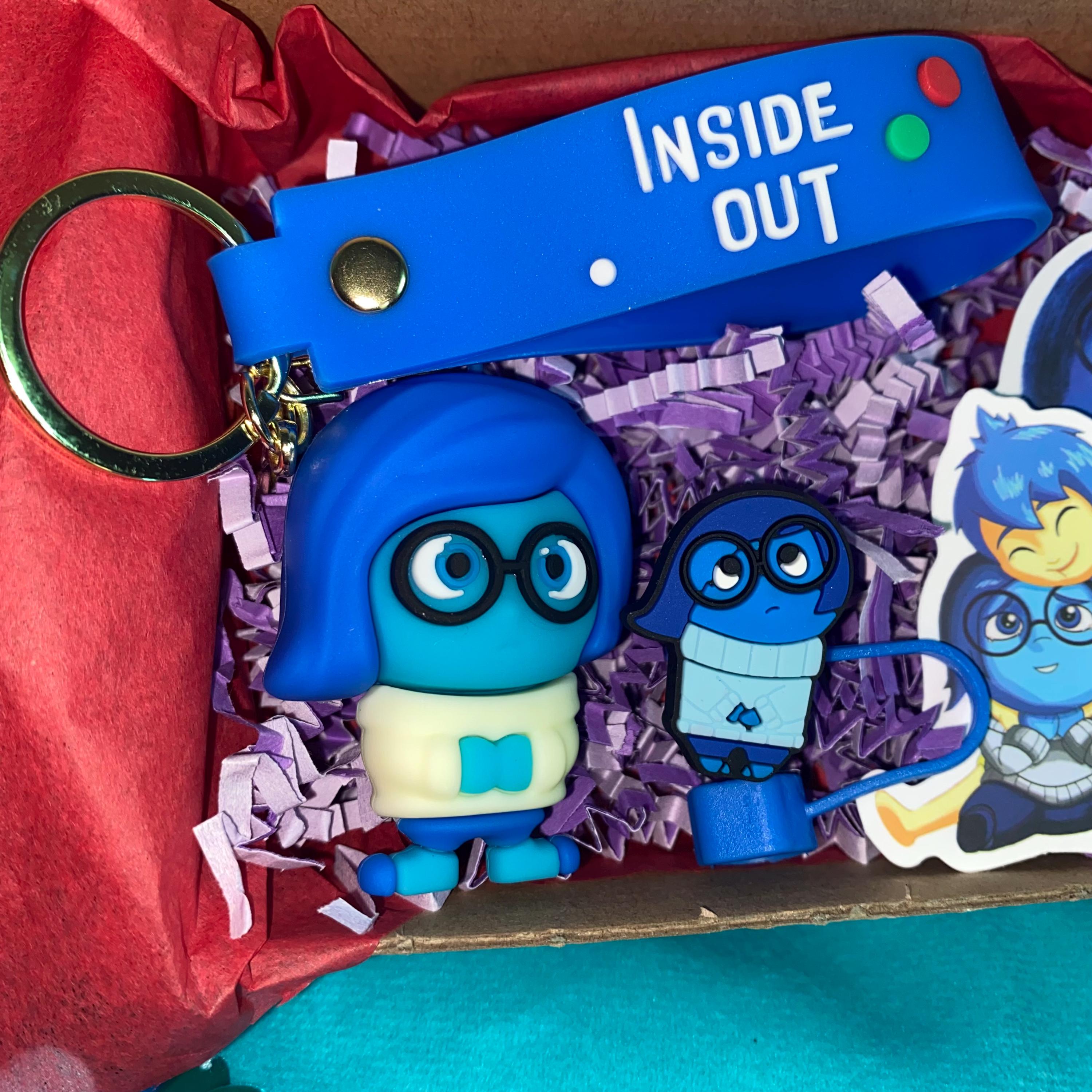 Inside Out Keychain Sadness Inspired, Tumbler Straw Cover & Stickers ...