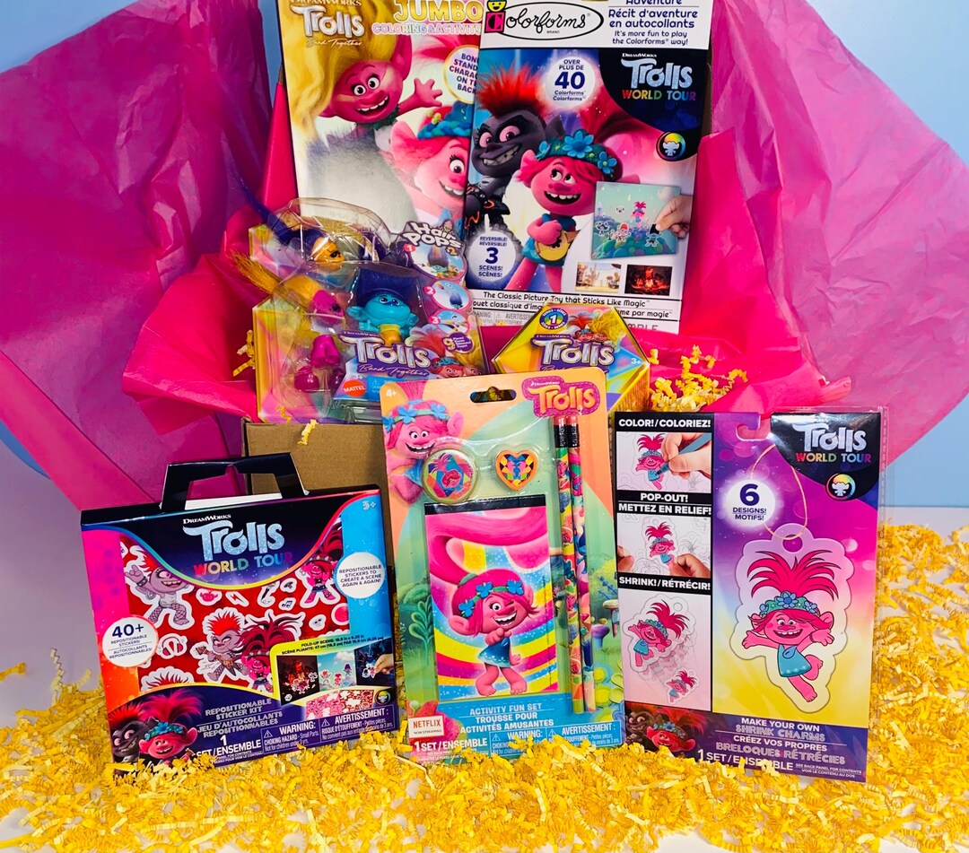 Trolls Gift Box for Girls 3-8, Birthday Gift Box, Get Well Soon Gift ...