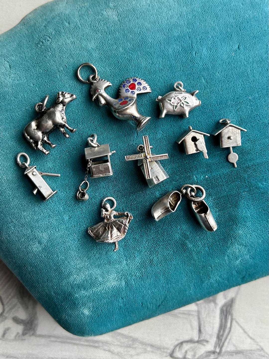 Vintage Cow & Countryside Sterling Charms - You Pick - Etsy