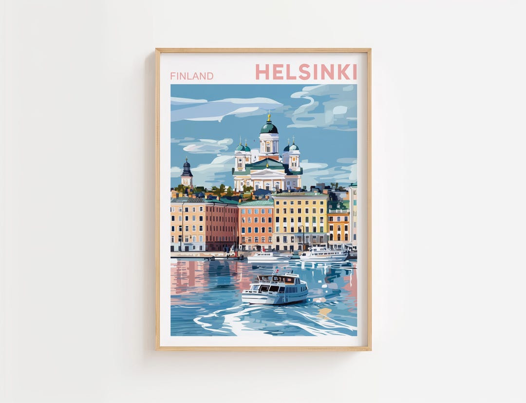Helsinki Print, Helsinki Travel Poster, Finland Wall Art Print, Finland ...