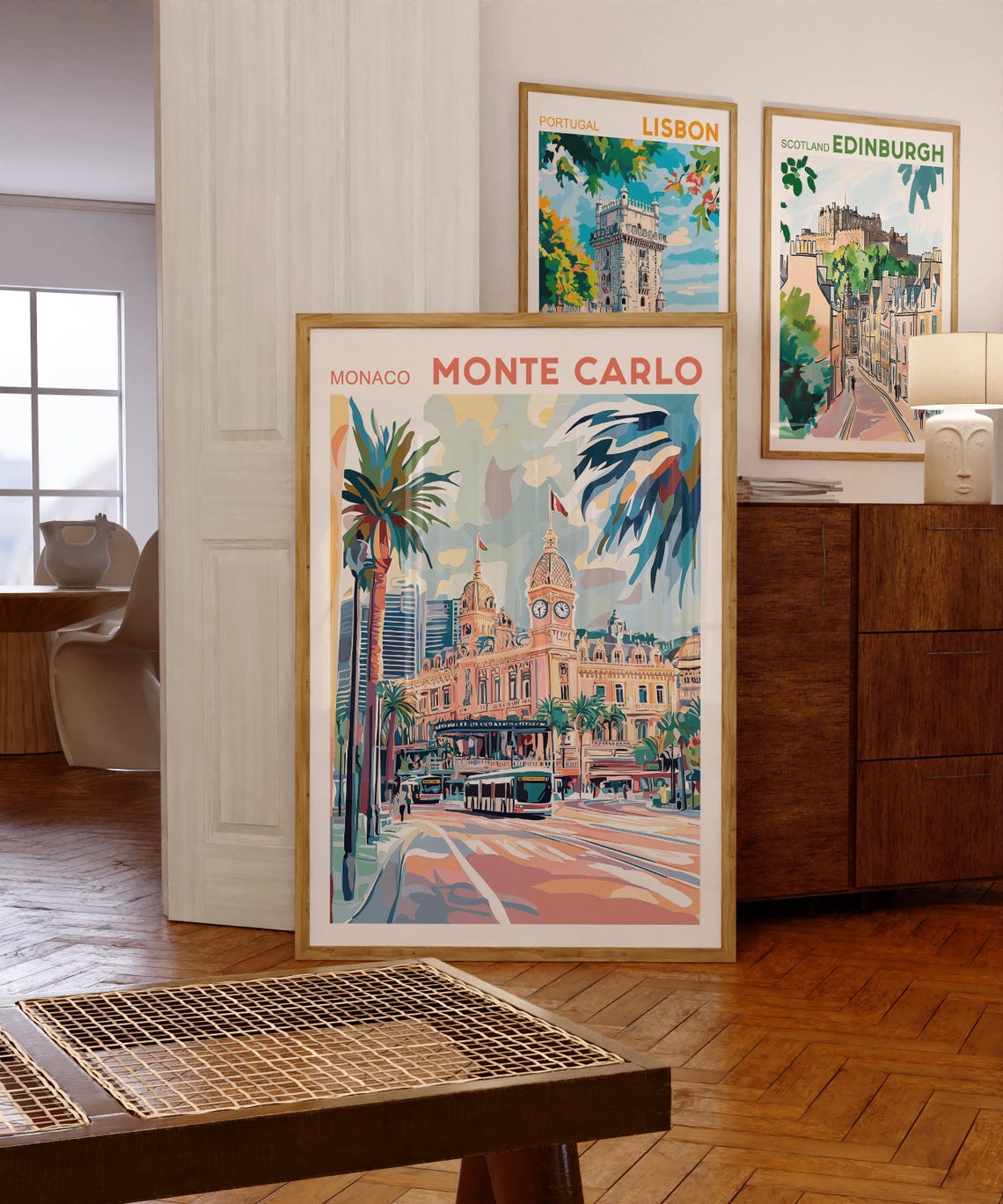 Monte Carlo Watercolor Digital Print | Vibrant Monaco Skyline Printable ...