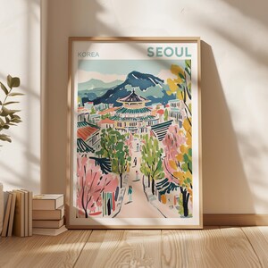 Seoul Travel Poster Korea Wall Art Asia Travel Gifts Printable Art ...
