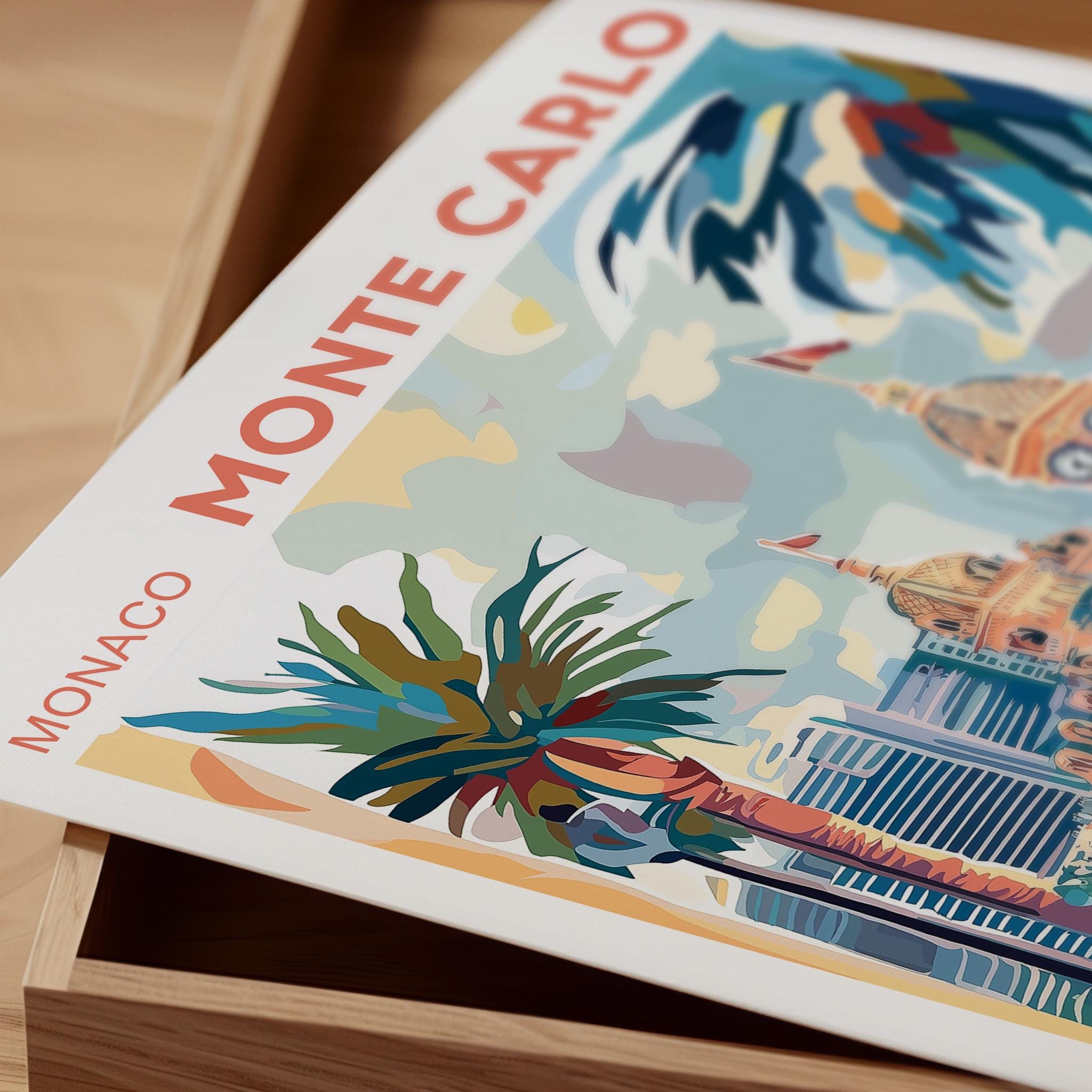 Monte Carlo Watercolor Digital Print | Vibrant Monaco Skyline Printable ...