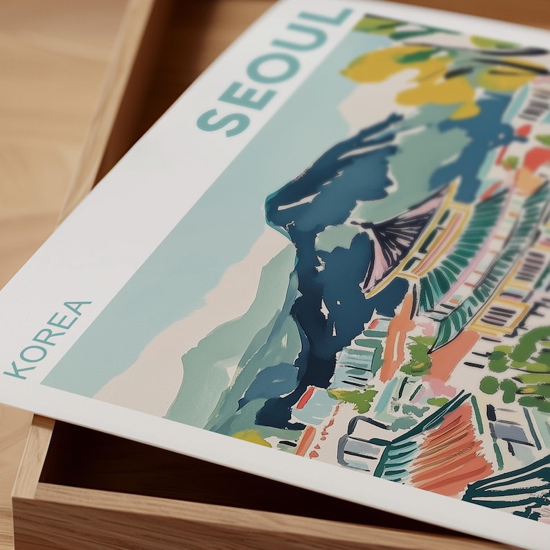 Seoul Travel Poster Korea Wall Art Asia Travel Gifts Printable Art ...
