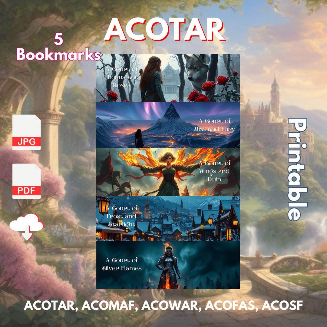 Bookmarks imprimibles de Acotar, Regalos Acotar, Merch Acotar ...