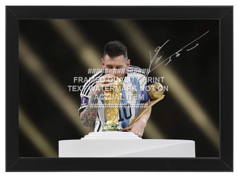 Lionel Messi Signed Printed Autograph Photo Argentina Framed Photo ...
