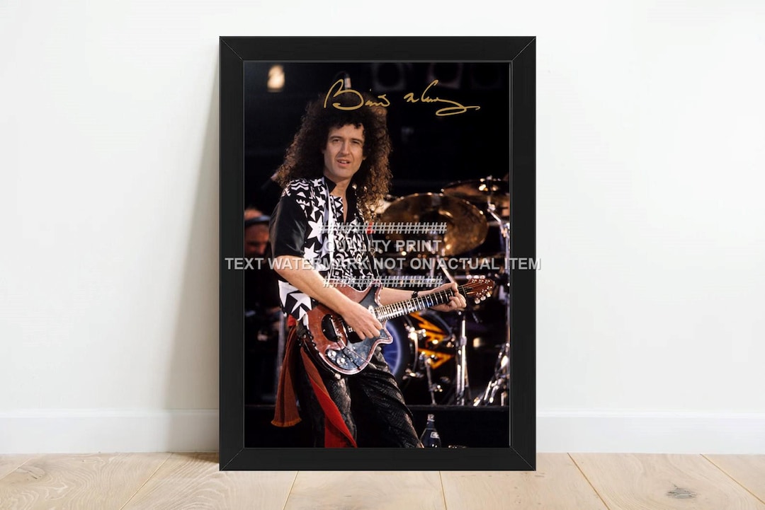 Brian May Signed Printed Autograph Photo Queen Framed Photo Print ...