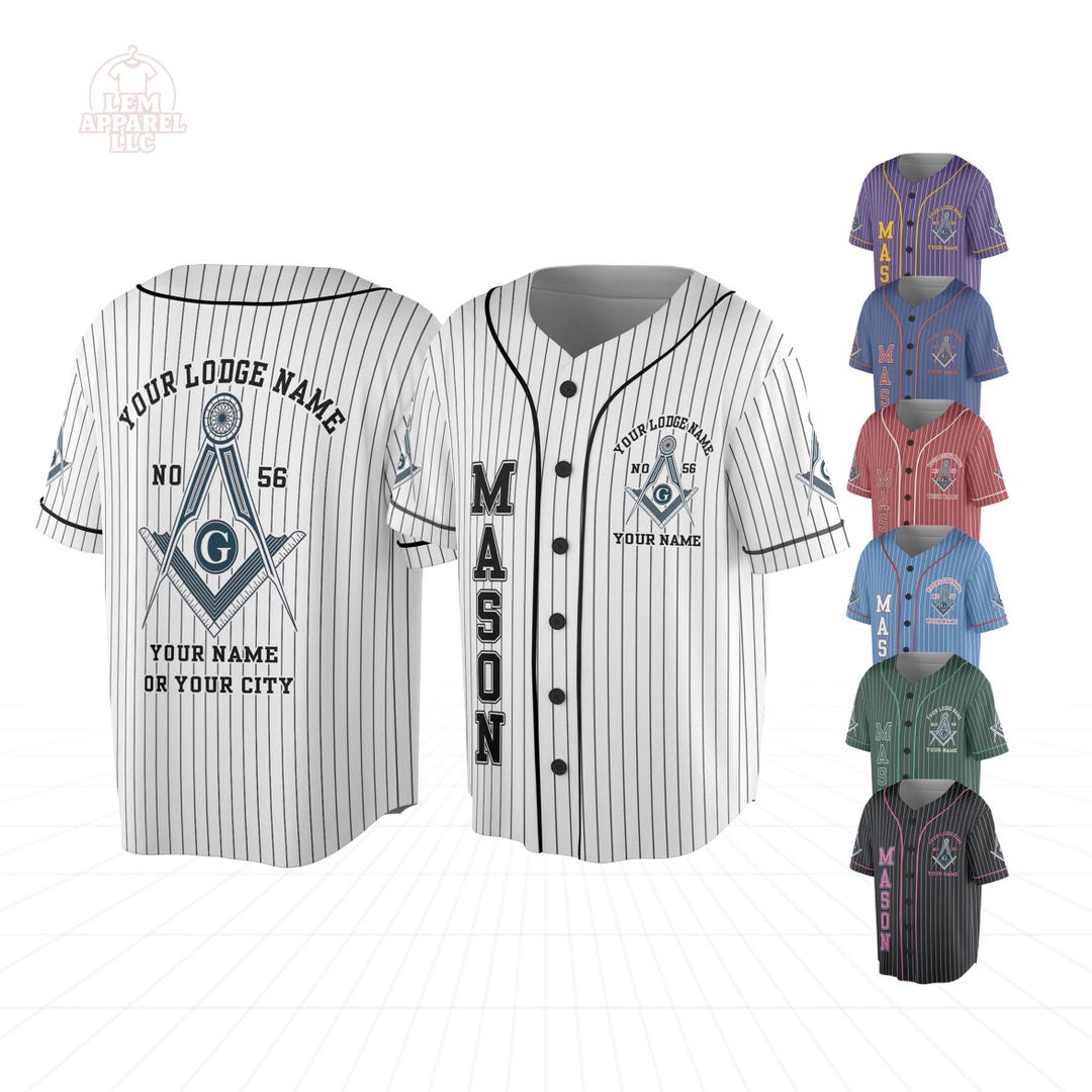 Custom Masonic Baseball Jersey: Personalized Lodge Name & Number - Etsy