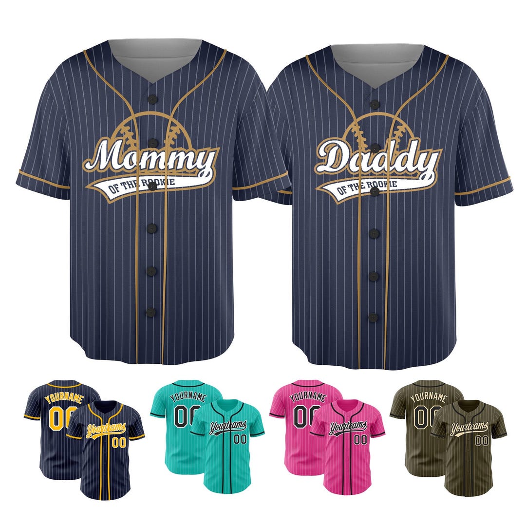 Custom Mommy Daddy of the Rookie 40 Colors Baseball Jersey ...