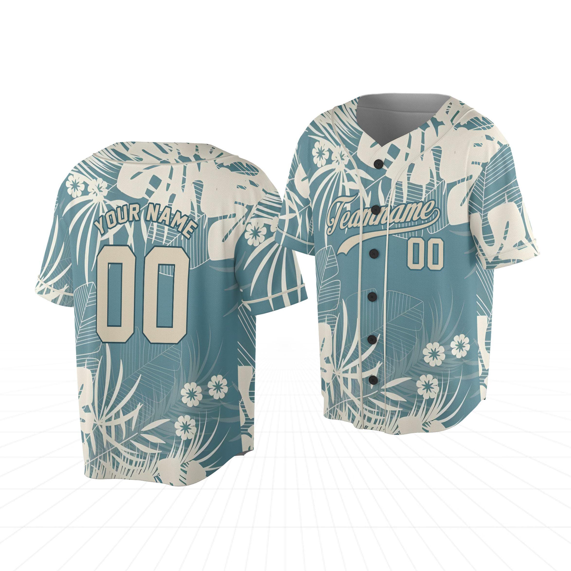 Custom Tropical Baseball Jersey, Women's Crop Top, Team Name & Number ...