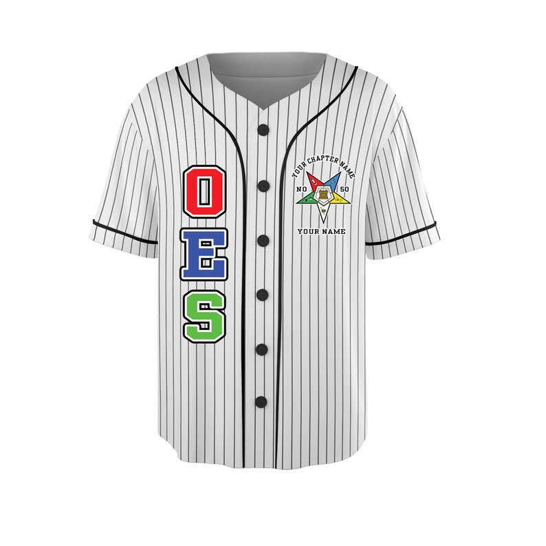 Custom Order of the Eastern Star Baseball Jersey, Personalized OES ...