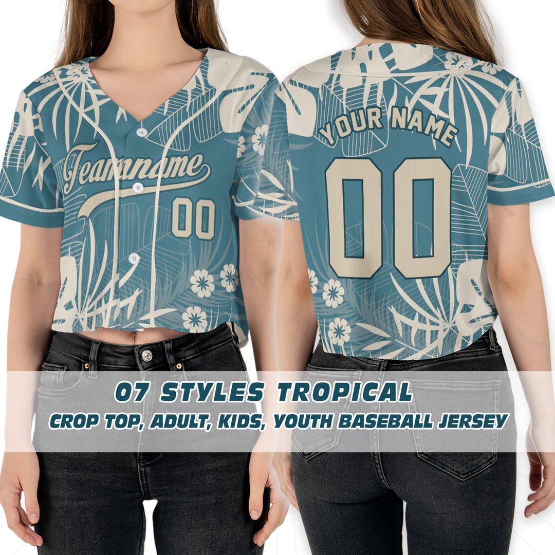 Baseball Jersey 07 Style Pattern Tropical Custom Name Team Number for ...