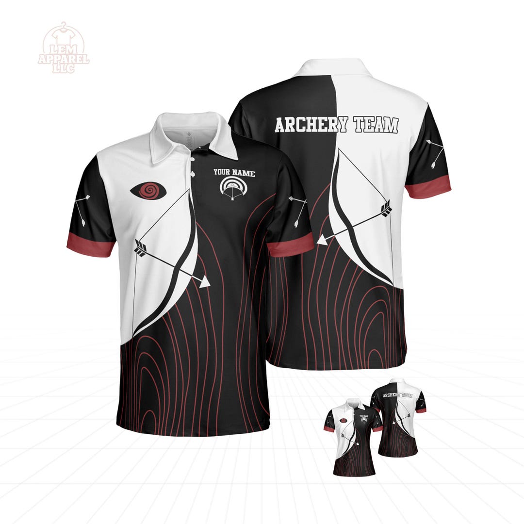 Custom Name, Team Archery Hawk Eyes Polo Shirt for Men and Women ...