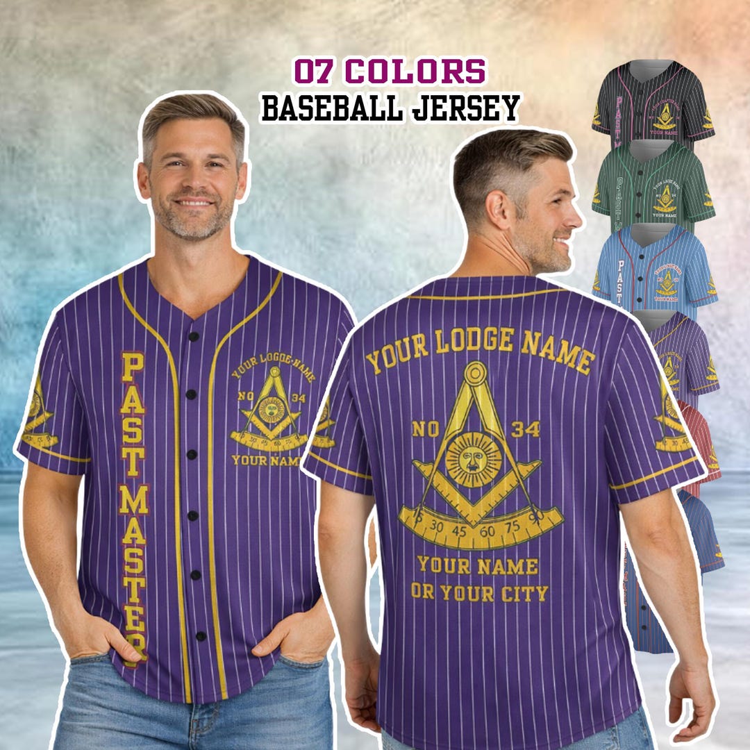 Past Master Masonic Pinstripe Baseball Jersey: Custom Name & Lodge - Etsy