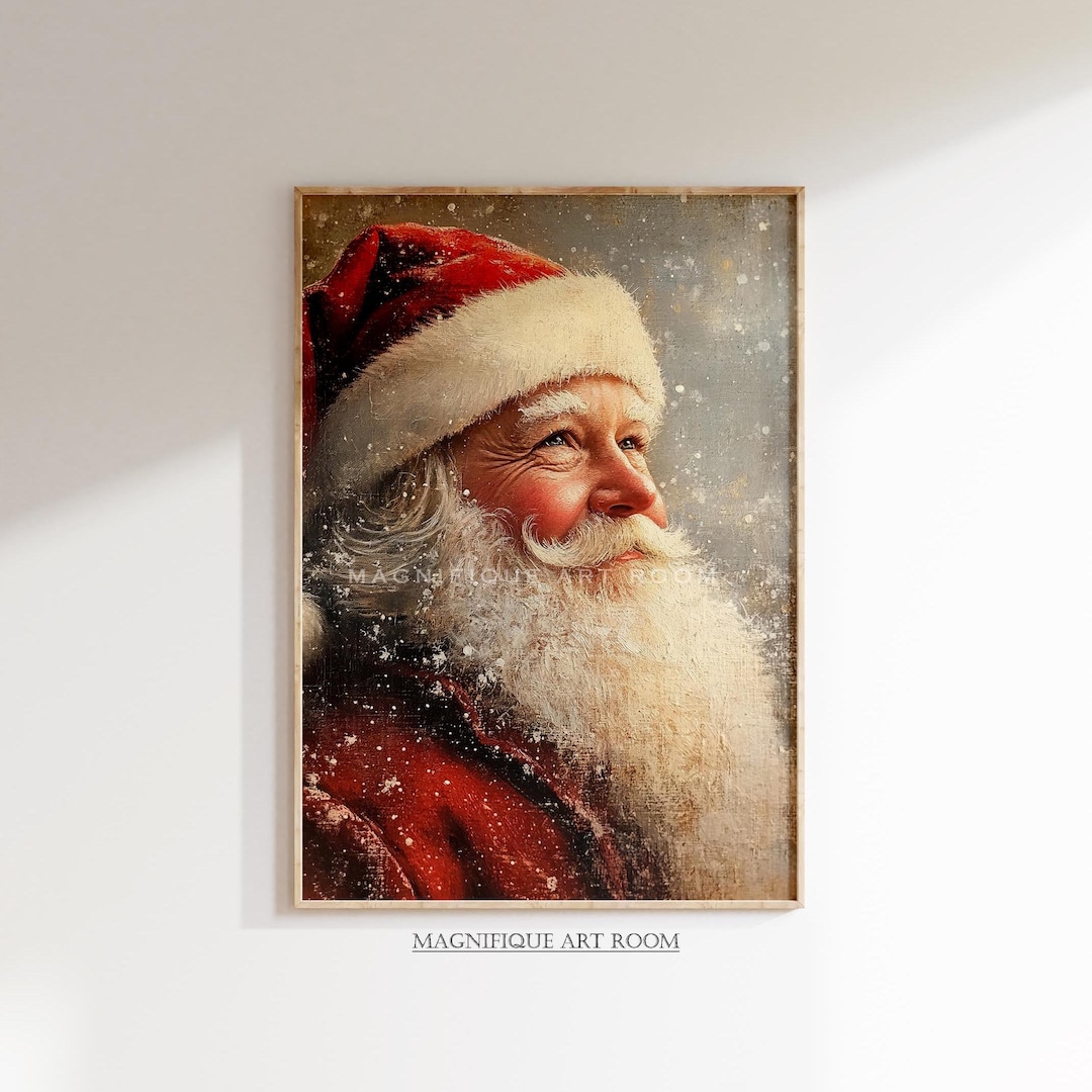 Vintage Santa Claus PRINTABLE Wall Art, Xmas Santa Prints Winter ...