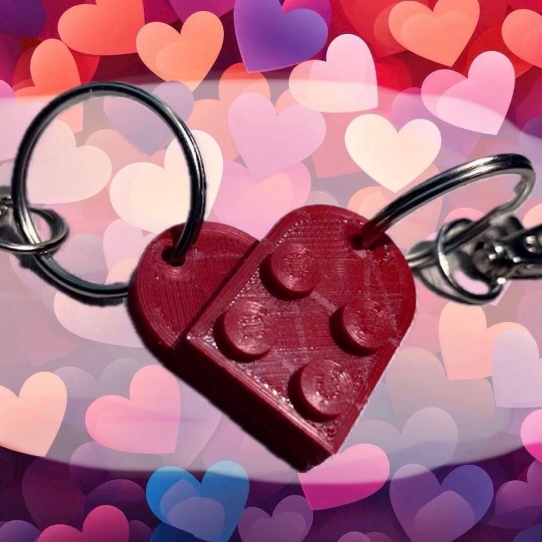Connecting Lego Style Heart Keyring - Etsy UK